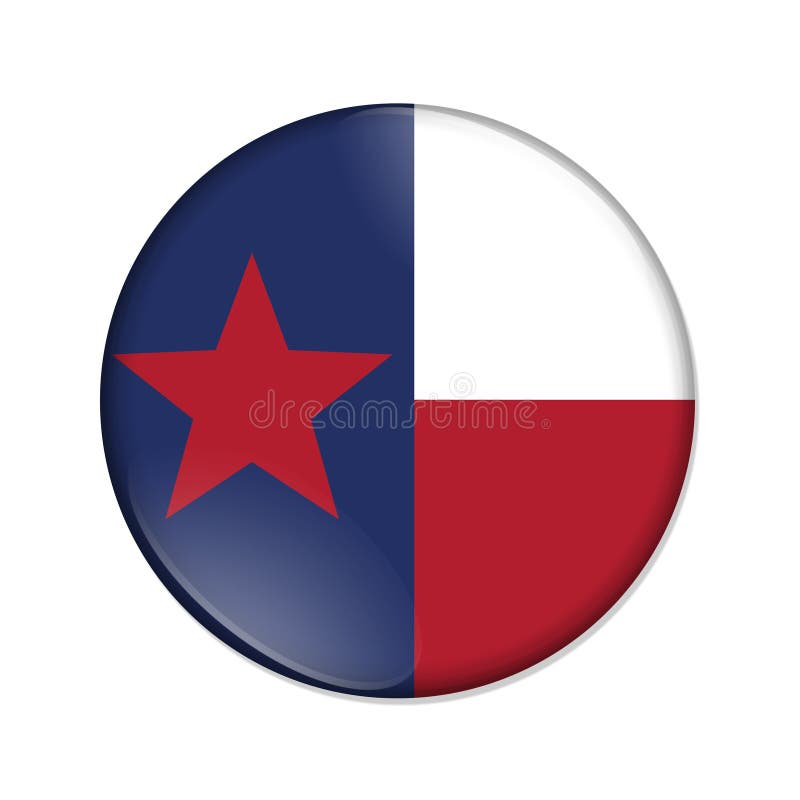 Texas State Flag Badge Button Stock Illustration - Illustration of ...