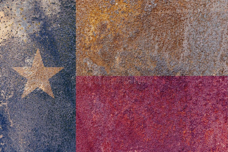 Texas State Flag. Dirty Texas State Flag on Rusty Metal Surface Stock ...