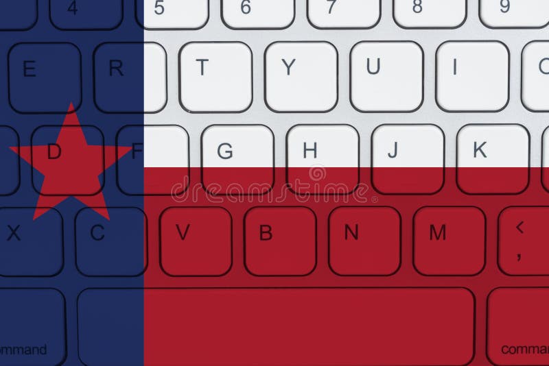 Texas State Flag Over a Computer Keyboard Stock Photo - Image of ...