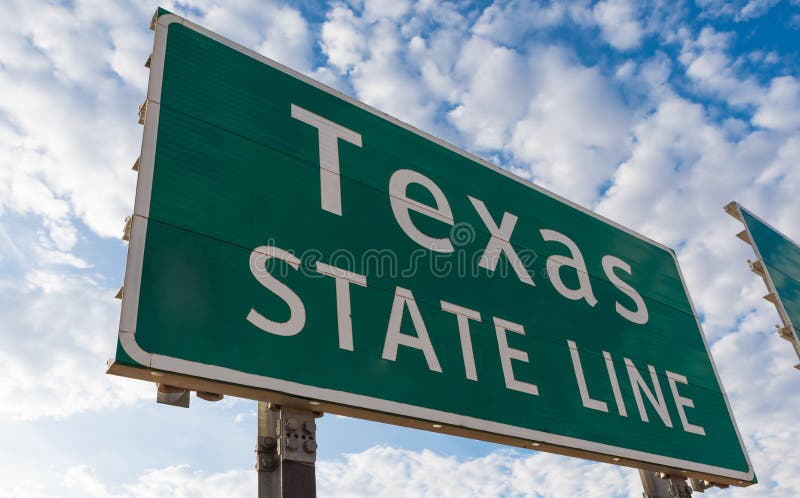 Texas State Line Sign Marker Stock Image - Image of tourism, road ...