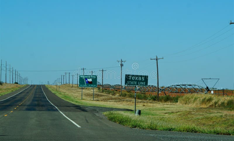 The Texas State Line Signs. Stock Photo - Image of state, great: 267008760