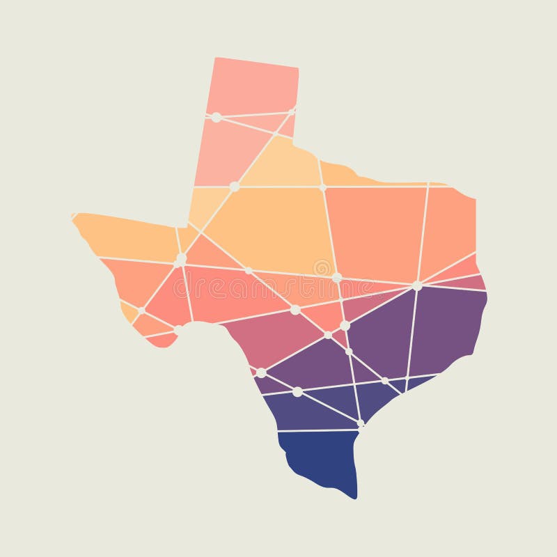 Texas state map stock vector. Illustration of sign, polygon - 122525279