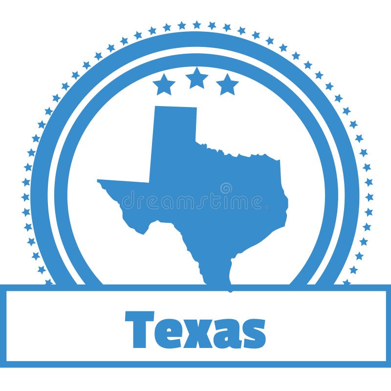 Texas State Map Label. Vector Illustration Decorative Design Stock ...