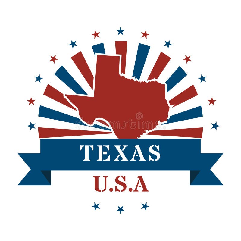 Texas State Map Label. Vector Illustration Decorative Design Stock ...