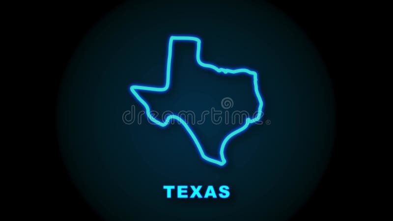 Texas State of USA. Animated Map of USA Showing State of Texas. Outline ...