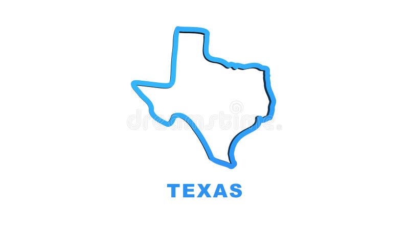 Texas State of USA. Animated Map of USA Showing State of Texas. Outline ...