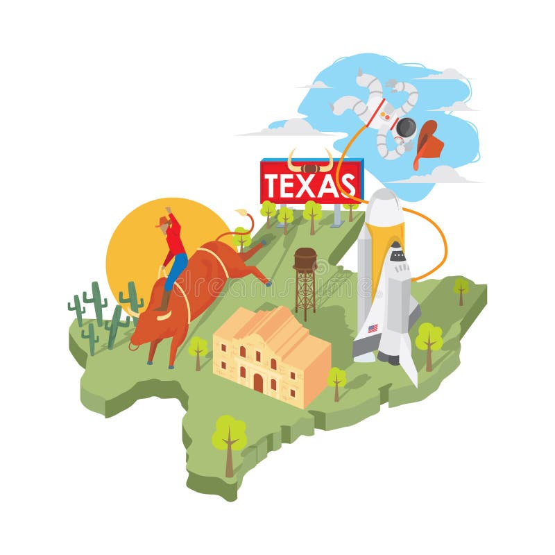 Texas State Map. Vector Illustration Decorative Design Stock Vector ...