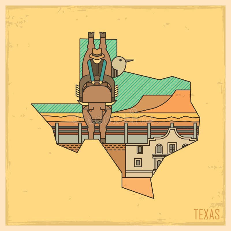 Texas State Map. Vector Illustration Decorative Design Stock Vector ...