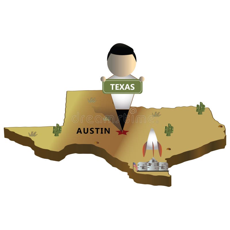 Texas State Map. Vector Illustration Decorative Design Stock Vector ...