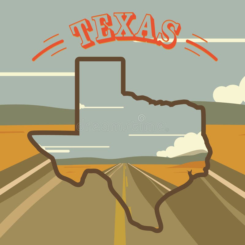 Texas State Map. Vector Illustration Decorative Design Stock Vector ...