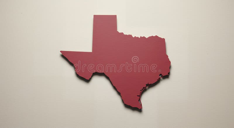 Texas State Outline, Simple Vector Map Silhouette Stock Illustration ...