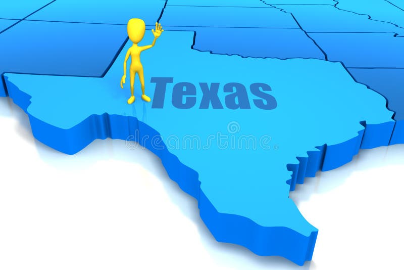 Texas State Outline with Yellow Stick Figure Stock Illustration ...
