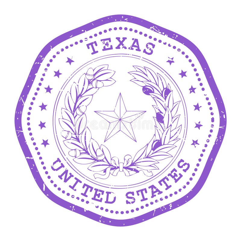 Texas State Stamp with Seal, USA Travel Stamp, Shabby Postmark of Texas ...