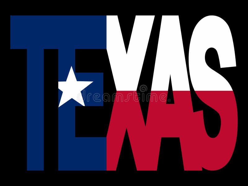 Texas Text with Flag stock vector. Illustration of flag - 4098234
