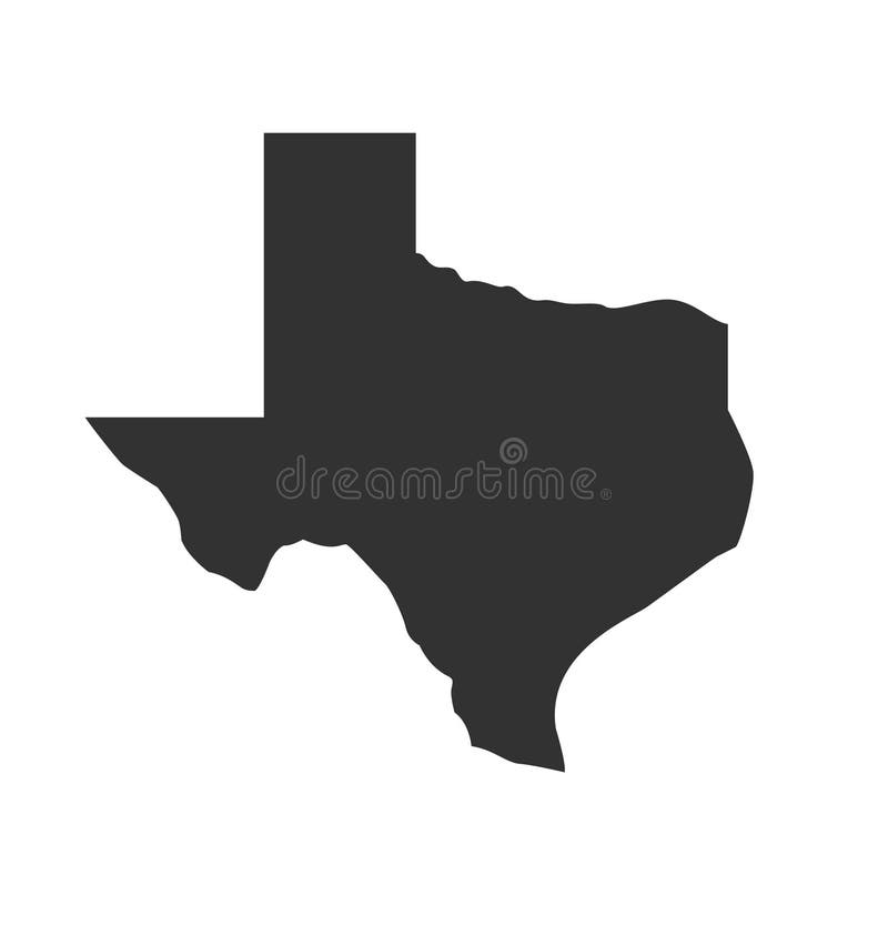 Texas Tx State Map Shape Simplified Silhouette Stock Vector ...