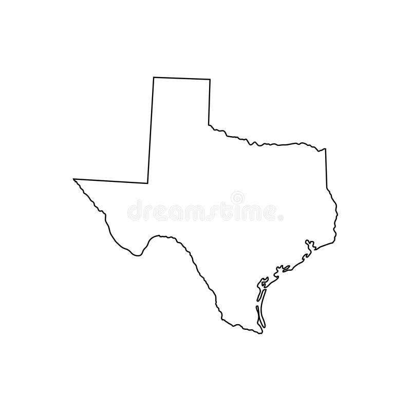 Texas - U.S. State. Contour Line in Black Color. Vector Illustration ...