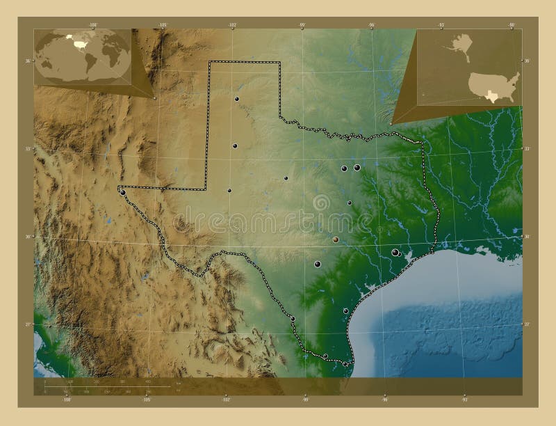 Texas, United States of America. Physical. Major Cities Stock ... Texas, United States of America. Physical. Major Cities Stock ...