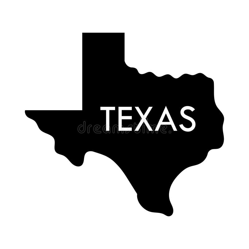 Texas a US State Black Element Isolated on White Background. Stock ...