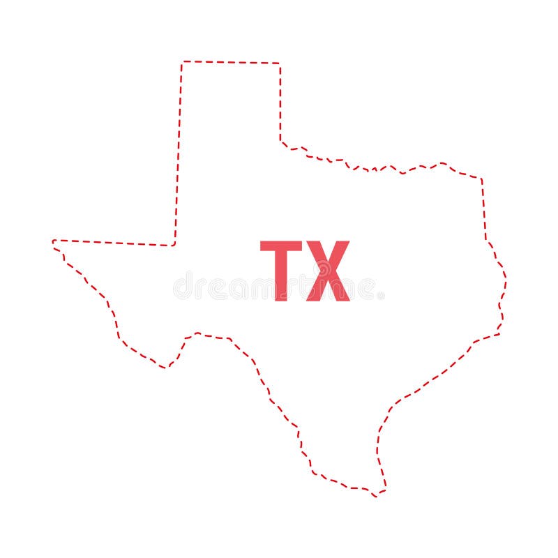Texas US State Map Outline Dotted Border Stock Illustration ...