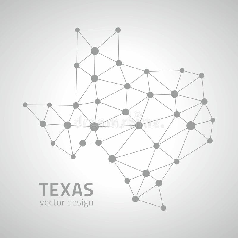 Texas Vector Grey Perspective Mosaic Dot Trendy Map Stock Vector ...