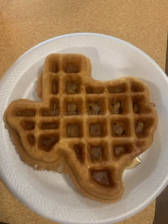 Texas! a Waffle in the Shape of the State of Texas! Breakfast! Stock ...