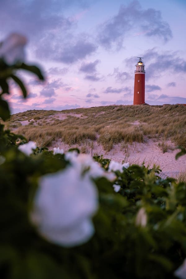 Texel Lighthouse during Sunset Netherlands Dutch Island Texel Stock ...