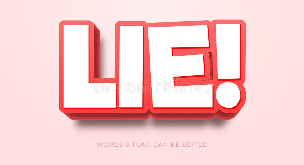 Editable Text Style Effect. Lie! Text Effect Stock Vector ...