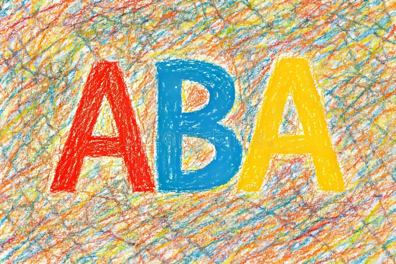 Text ABA Drawn by Colorful Pencils Stock Photo - Image of lettering ...