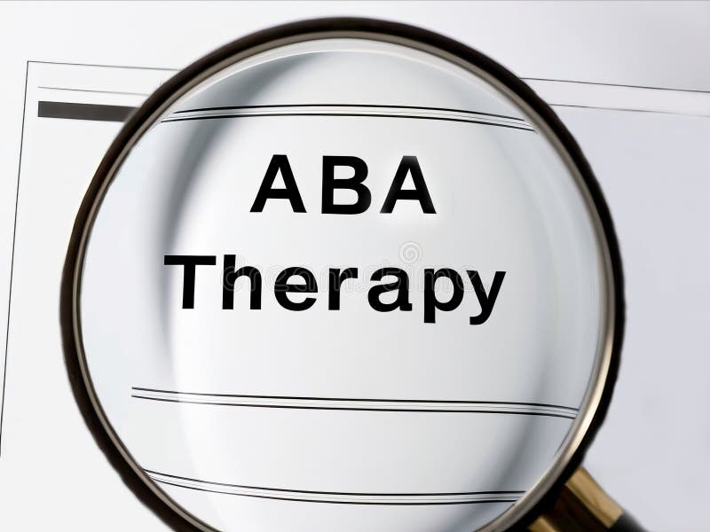 Text ABA Therapy on White Paper through Lens Stock Photo - Image of ...