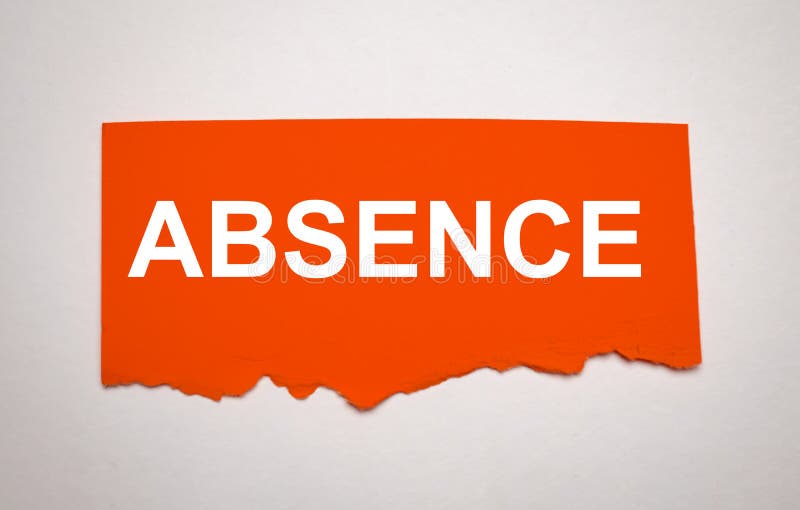 The Text Absence Appearing Behind Torn Brown Paper Stock Image - Image ...