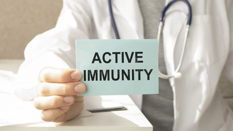 Text Active Immunity on the White Card with Stock Image - Image of ...