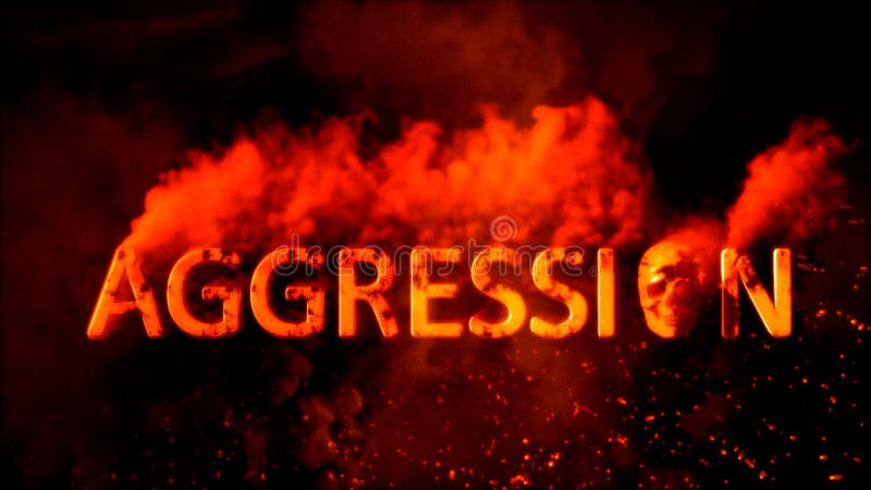 Text Aggression with Scary Human Skull on Burning Bg - Abstract 3D ...