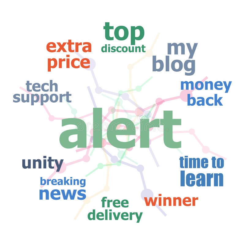Text Alert. Security Concept . Word Cloud Collage Stock Illustration ...