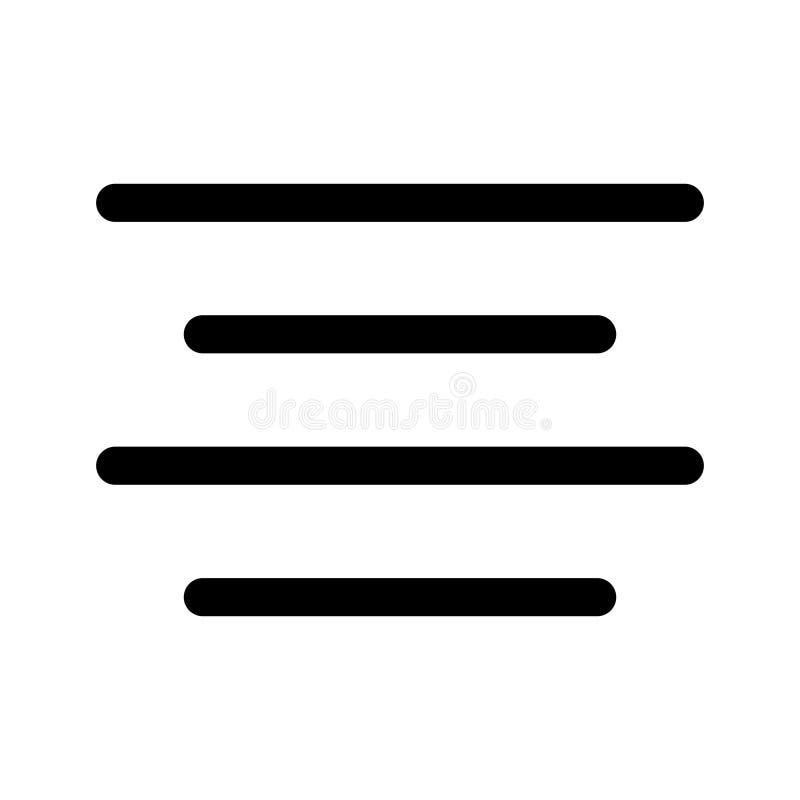 Text Align Center Icon Line Isolated on White Background. Black Flat ...