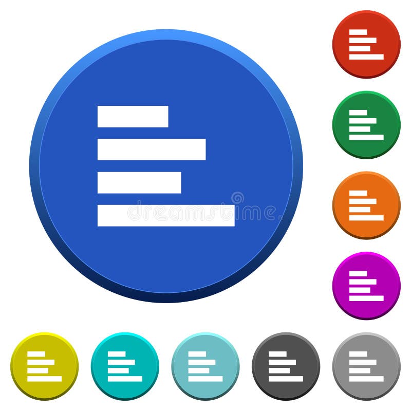 Text Align Left Beveled Buttons Stock Vector - Illustration of leftward ...