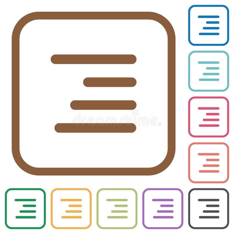 Align Right Icon. Word Document Text Edit Paragraph Page Alignment Grid ...