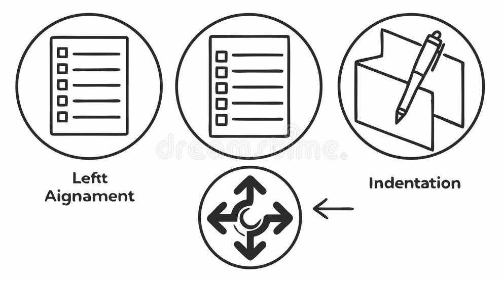 Text Alignment and Indentation Icons, Document Formatting, Vector Design Generative AI Stock ...