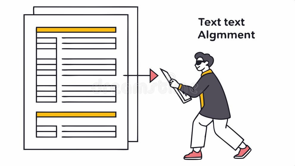 Text Alignment Settings, Formatting and Design Options Vector Design ...