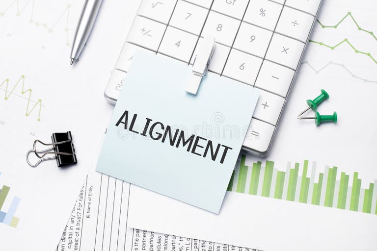 Text Alignment. Written Words on Paper Notebook . Workplace Stock Photo ...