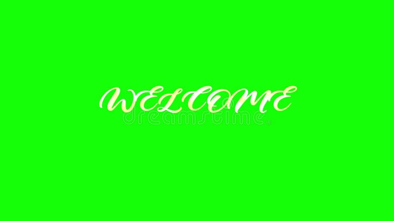 Text Animation Welcome Green Screen Alpha Channel. Stock Footage ...