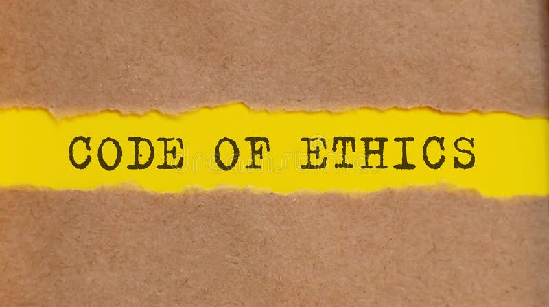 Text Appearing Behind Torn Yellow Envelop - Code of Ethics Stock Image ...