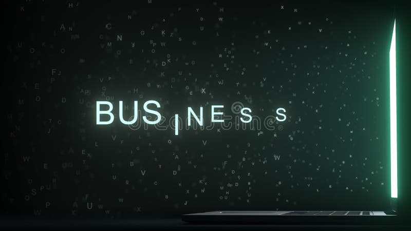 Letters Leaving Computer Screen Form PAYMENT SENT Text, 3D Rendering ...