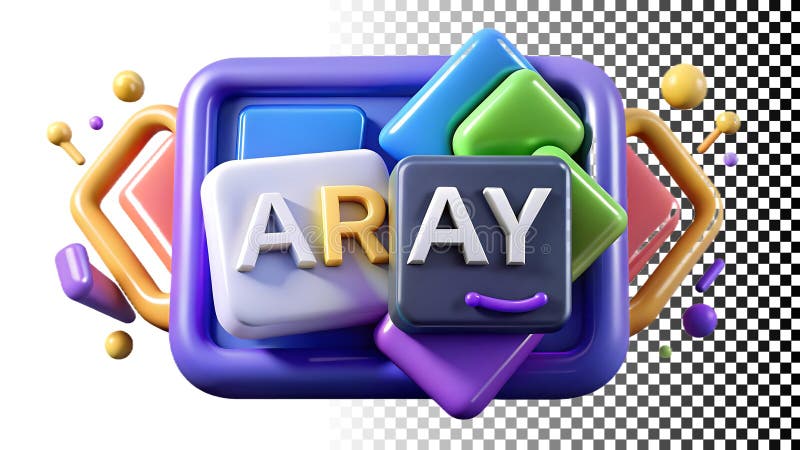 Text ARRAY, Letters for Technology and Data Themes Png Transparent ...
