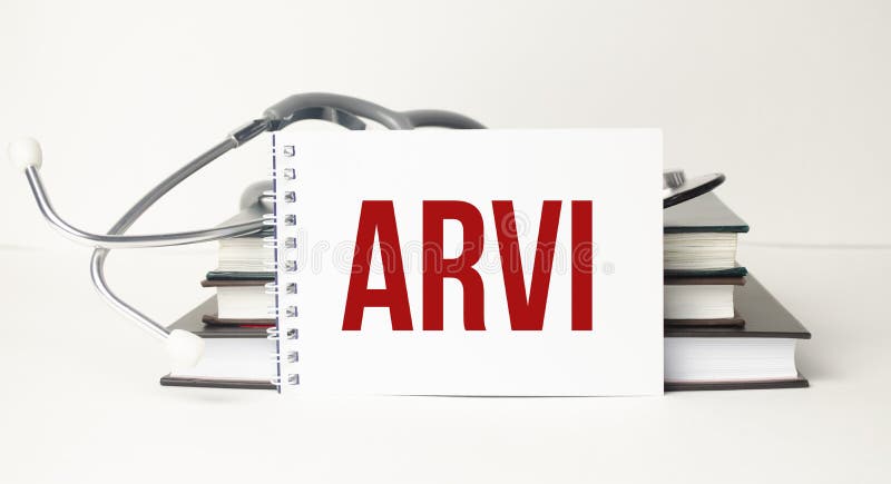Text ARVI on a White Background with Stethoscope Stock Photo - Image of ...