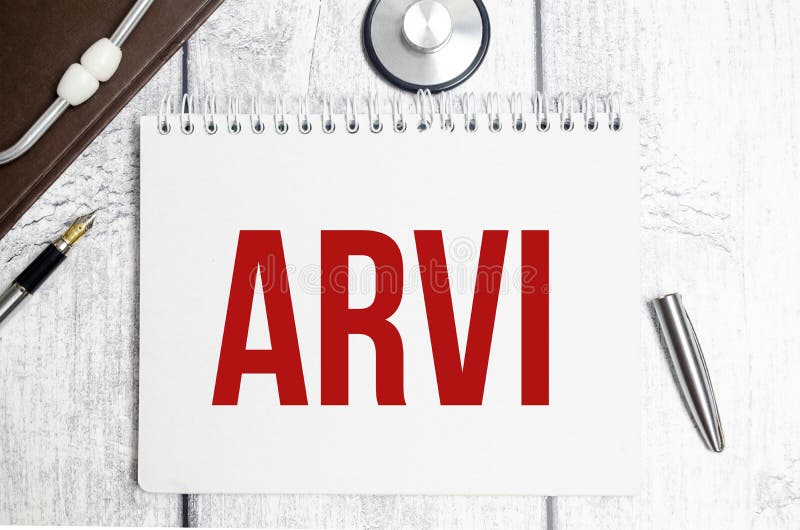 Text ARVI on a White Background with Stethoscope Stock Photo - Image of ...