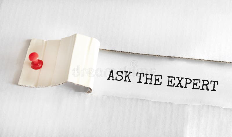 The Text Ask the Expert Appearing Behind Torn Yellow Paper Stock Photo ...