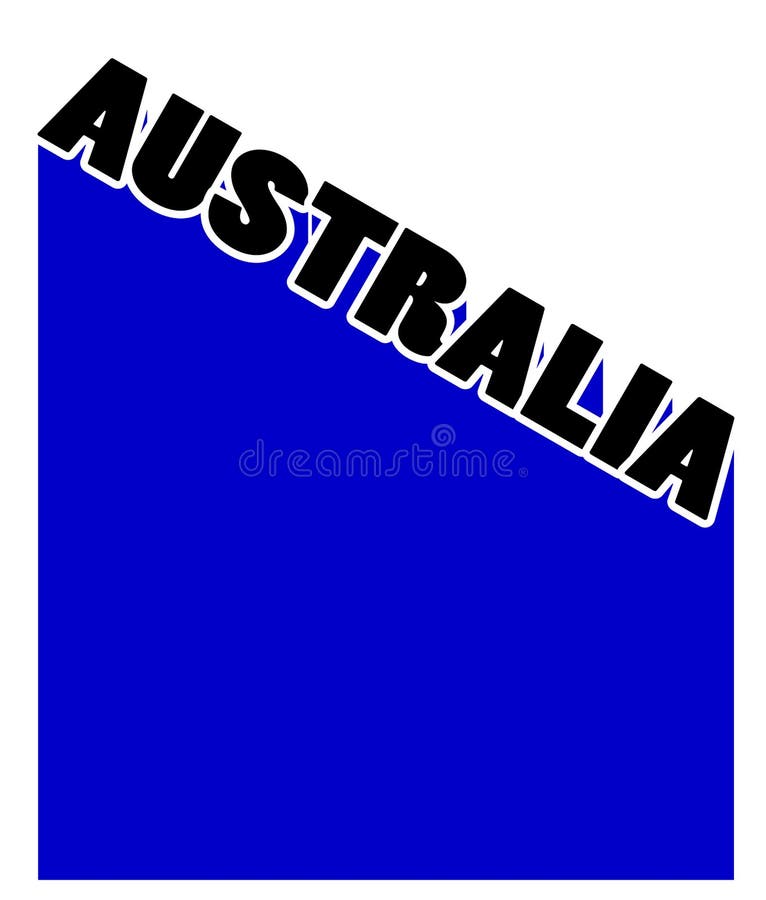 Australia Text with Blue Shadow Isolated Stock Vector - Illustration of ...