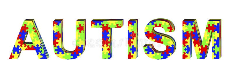 The Text Autism Made Entirely of Colorful Puzzle Patterns, Representing ...