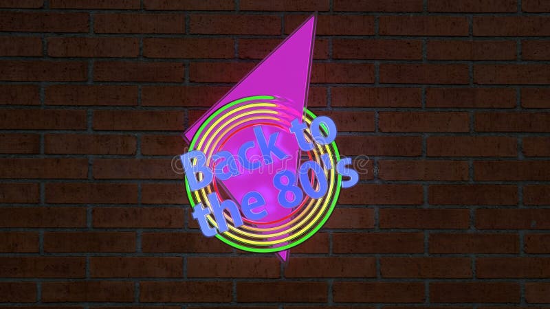 Text Back To the 80´s on a Neon Sign. 3d Rendering. Stock Illustration ...