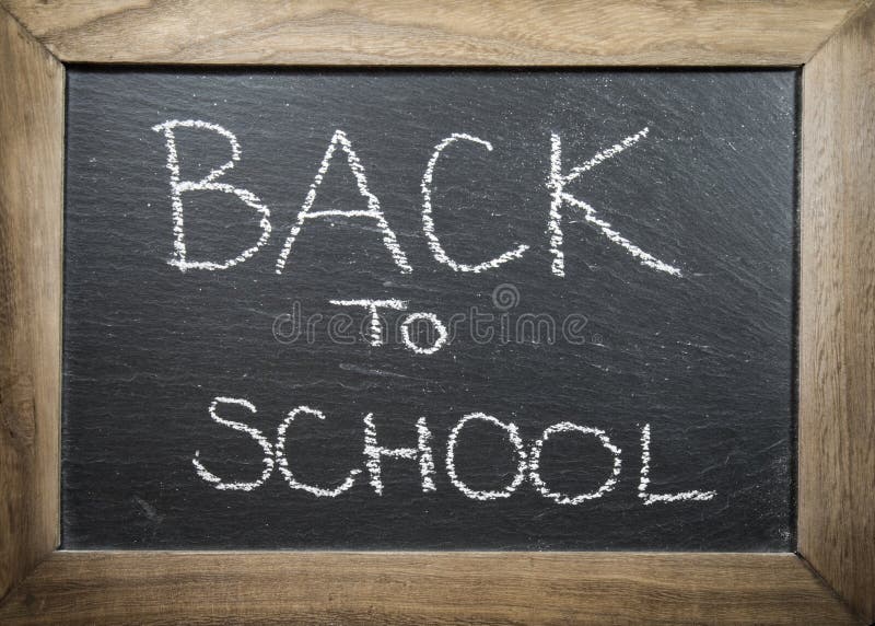 Text Back To School Concept Written on Chalkboard with Wooden Frame ...